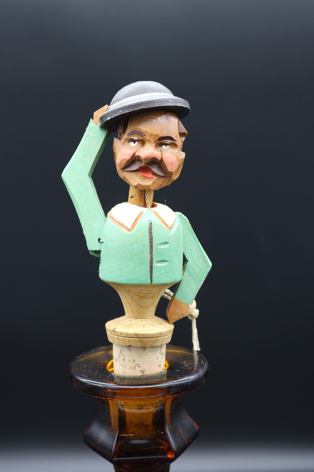 Vintage ANRI Hand Carved Wood Figural Italian Mechanical Character ...