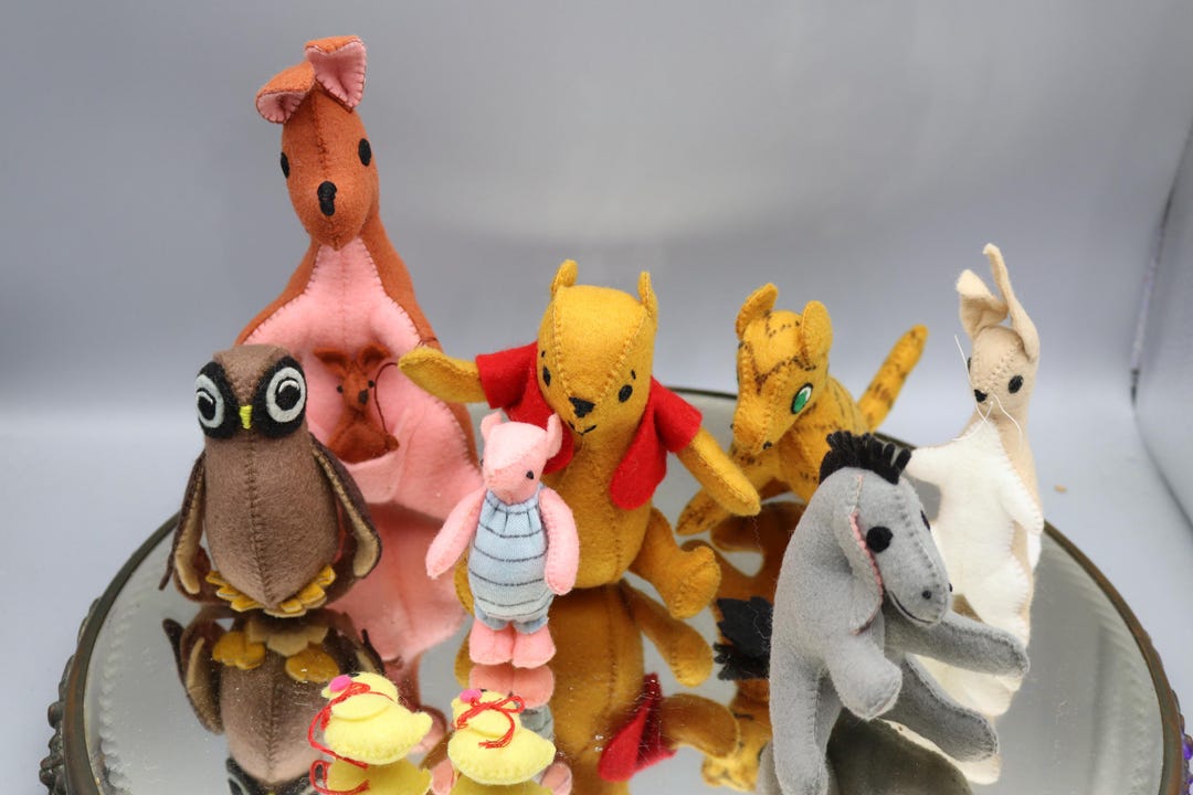 Vintage Set of 10 Handsewn Winnie the Pooh Characters - Pooh Piglet ...