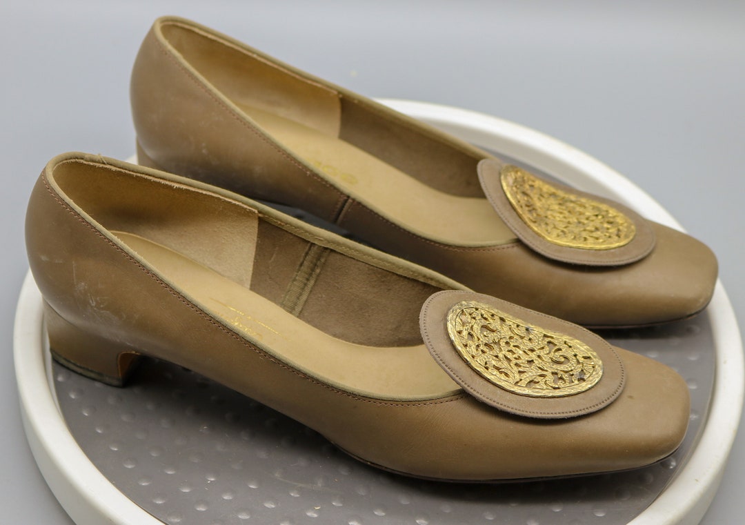 1960s Joyce California Block Heel Pump - Narrow - Leather Shoes - 8.5AA ...