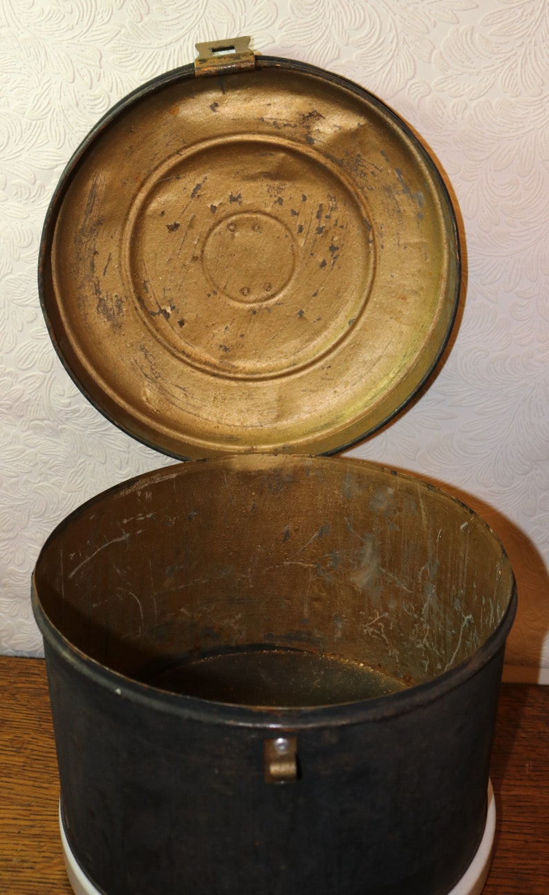 Victorian Black Toleware Hat Box: Antique Steampunk Storage - Etsy