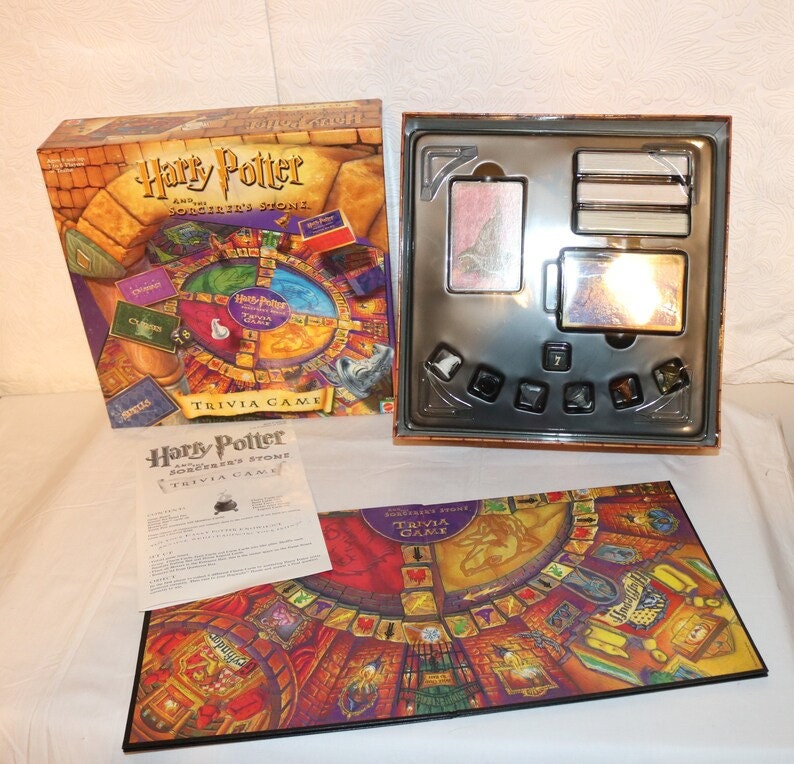 Vintage 2000 Harry Potter Trivia Board Game - Sorcerer's Stone - Mattel ...