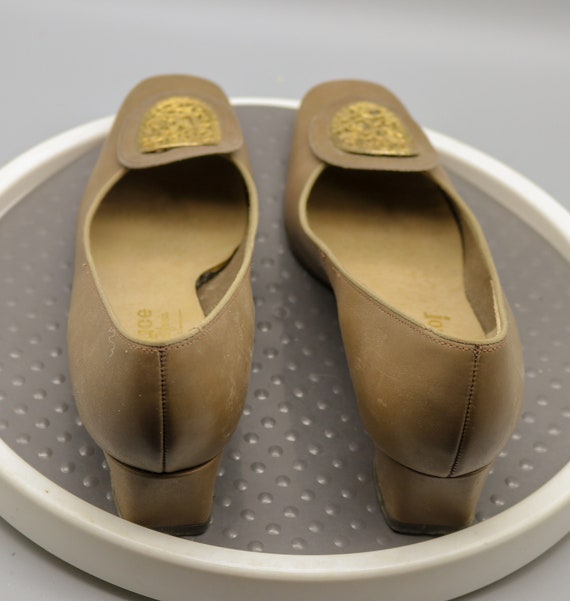 1960s Joyce California Block Heel Pump - Narrow - Lea… - Gem