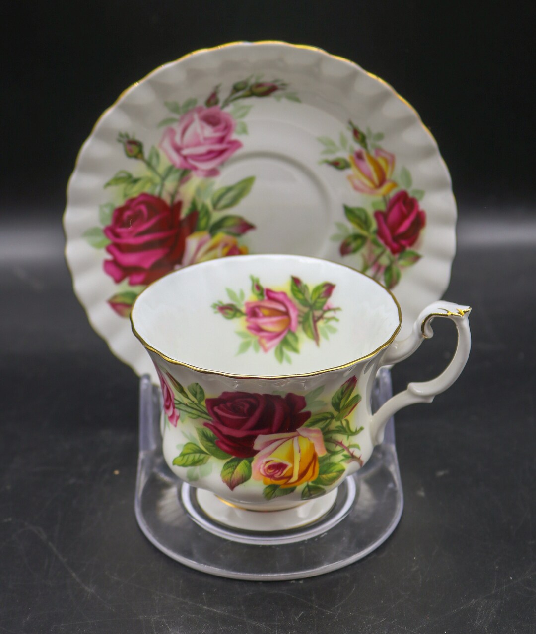 Vintage Royal Albert "king's Ransom" Cup & Saucer - Bone China - Dark ...