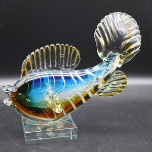 Vintage GCA Art Glass Murano Style Large Fish - 9x7 - Hand Blown - Etsy