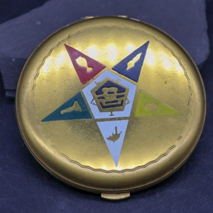 Vintage Lin Bren "oes" Powder Compact - Order of Eastern Star Compact ...