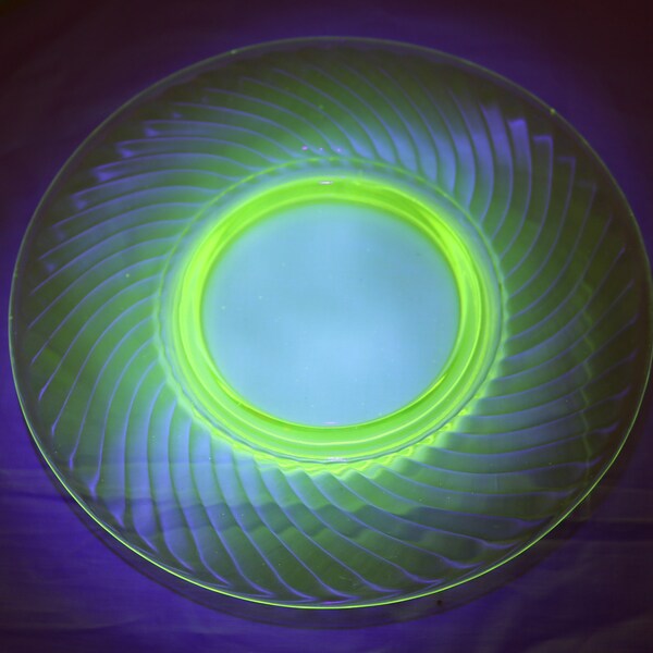 Uranium Glass Dessert Plates - Etsy