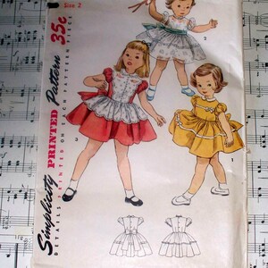 1950s Simplicity Child's One-piece Dress Pattern - 4591- Cut Complete ...