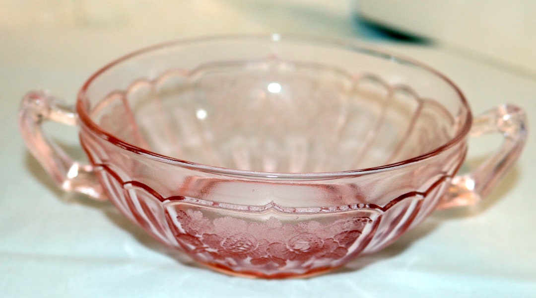 Vintage Pink Mayfair Glass Cream Soup Bowl – Hocking Glass Co. - Etsy