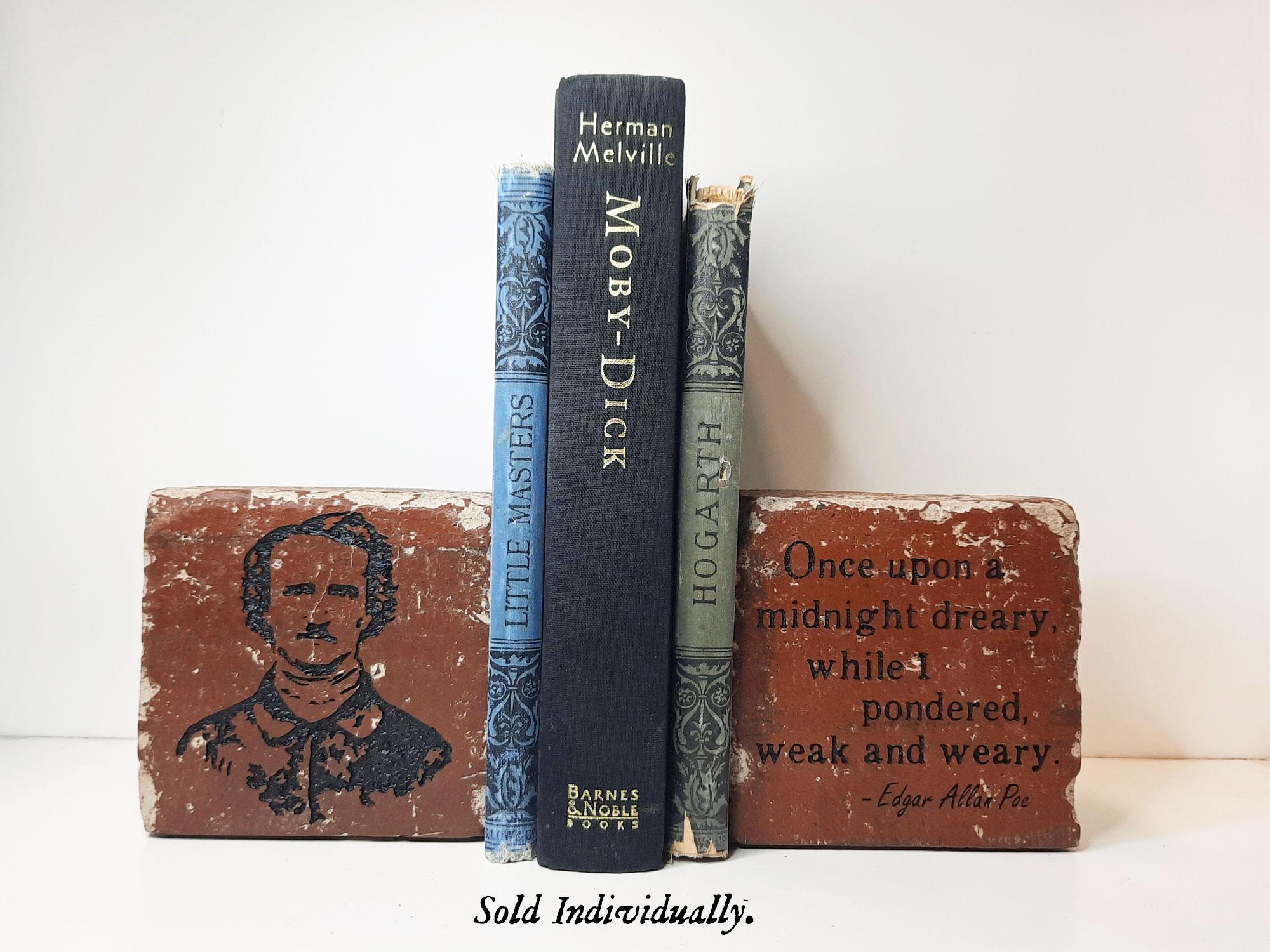 Engraved Edgar Allan Poe Brick Bookend: Raven Poem Decor - Etsy