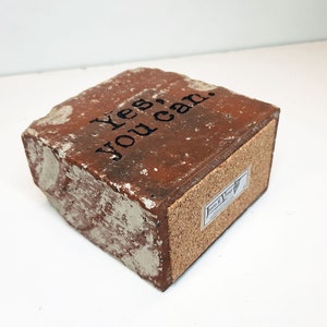Yes, You Can Engraved Brick Bookend Positive Reminder - Etsy