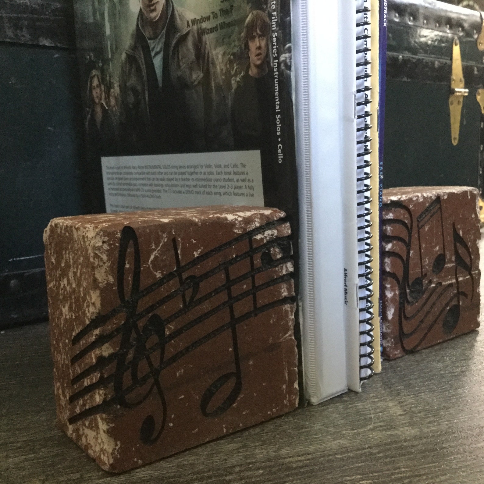 Music Engraved Clay Brick Bookends - Etsy