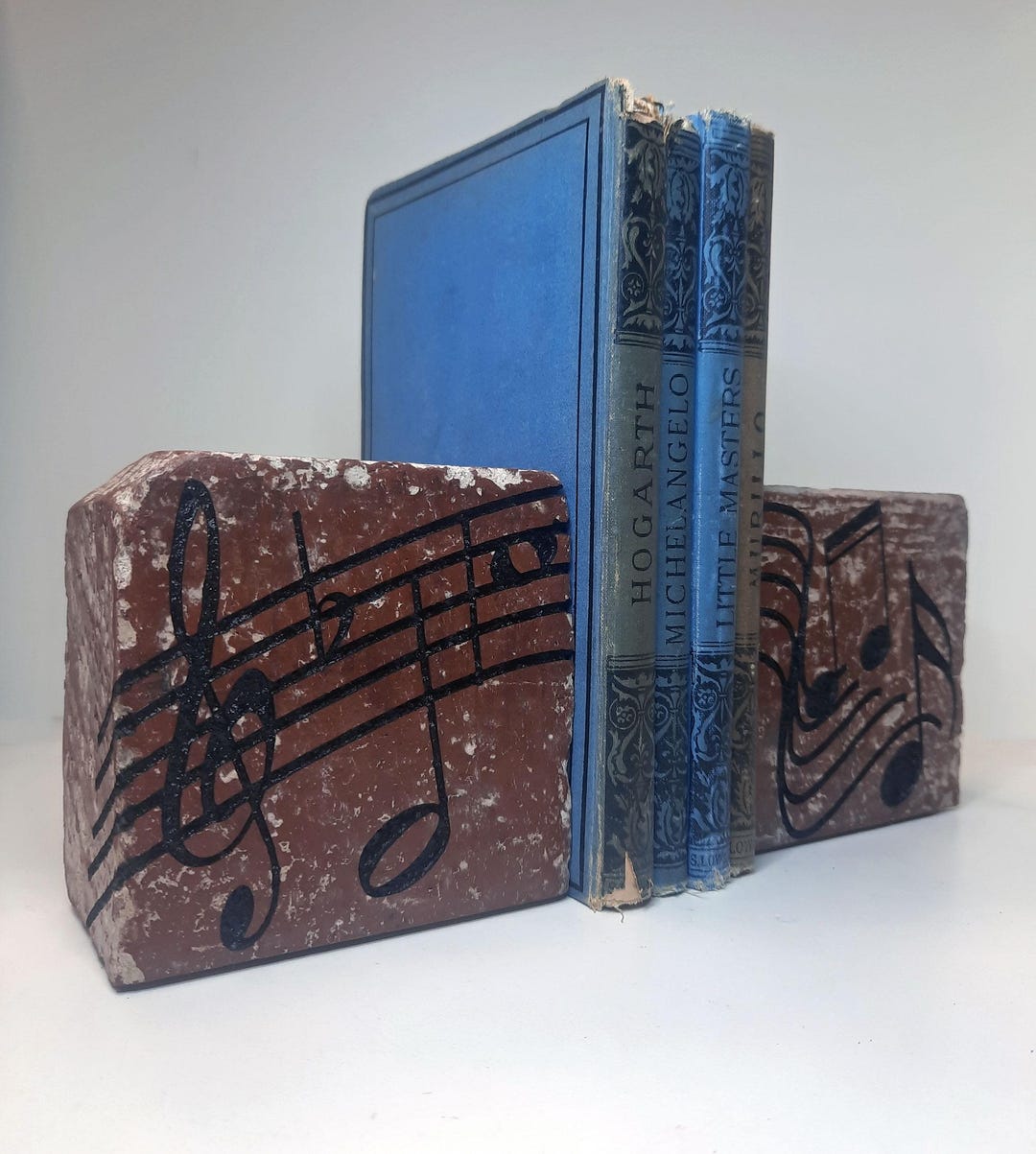 Music Note Bookend Set Engraved Bricks - Etsy