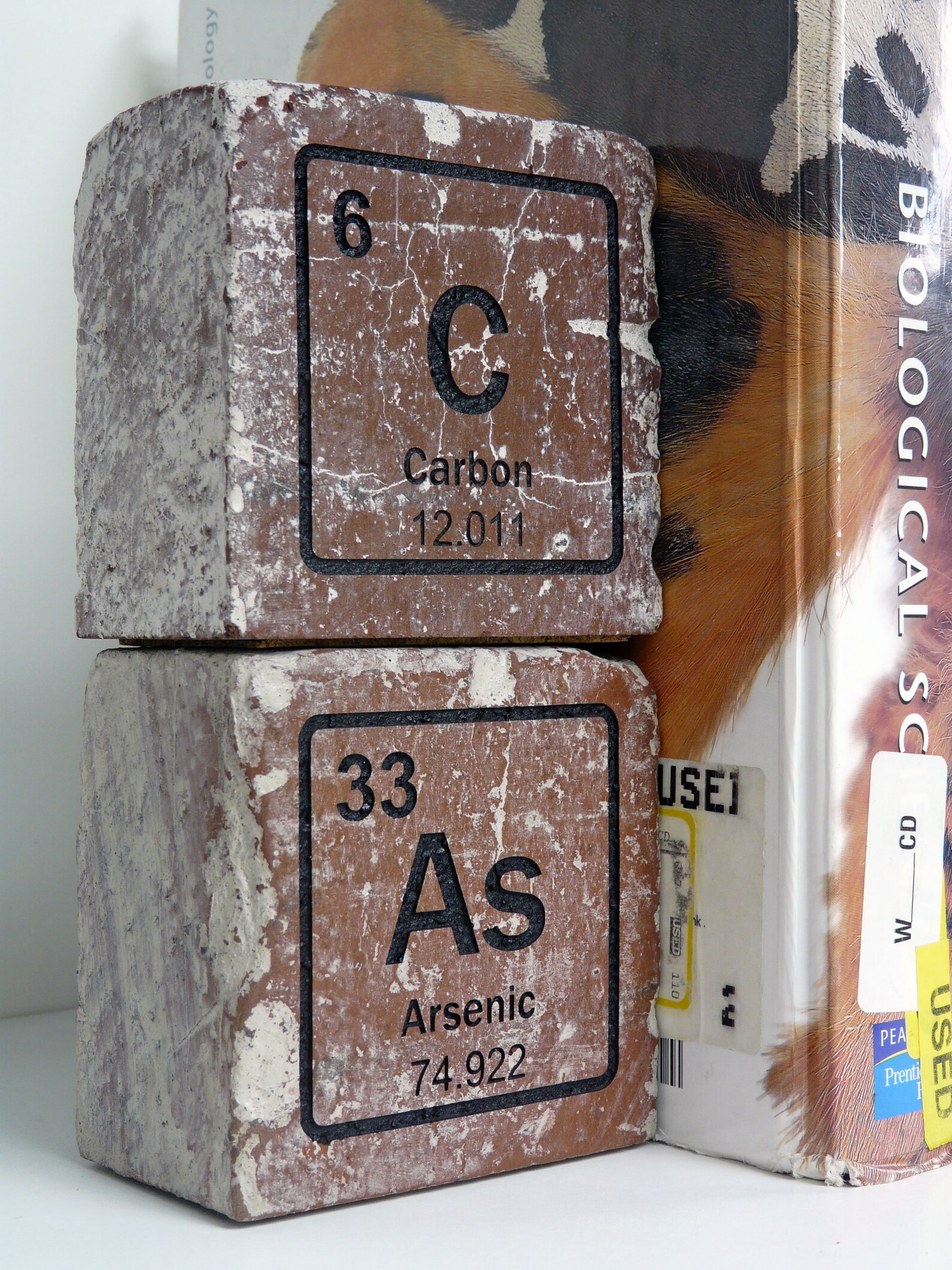 Periodic Table of Elements Engraved Brick Bookend Home Decor - Etsy