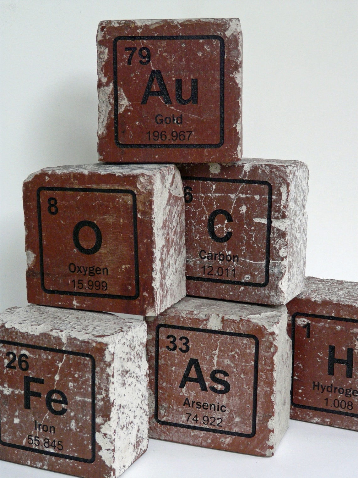 Periodic Table of Elements Engraved Brick Bookend Home Decor - Etsy