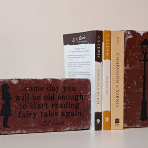 C.S. Lewis Quote Bookends: Distressed Brick Book Ends - Etsy