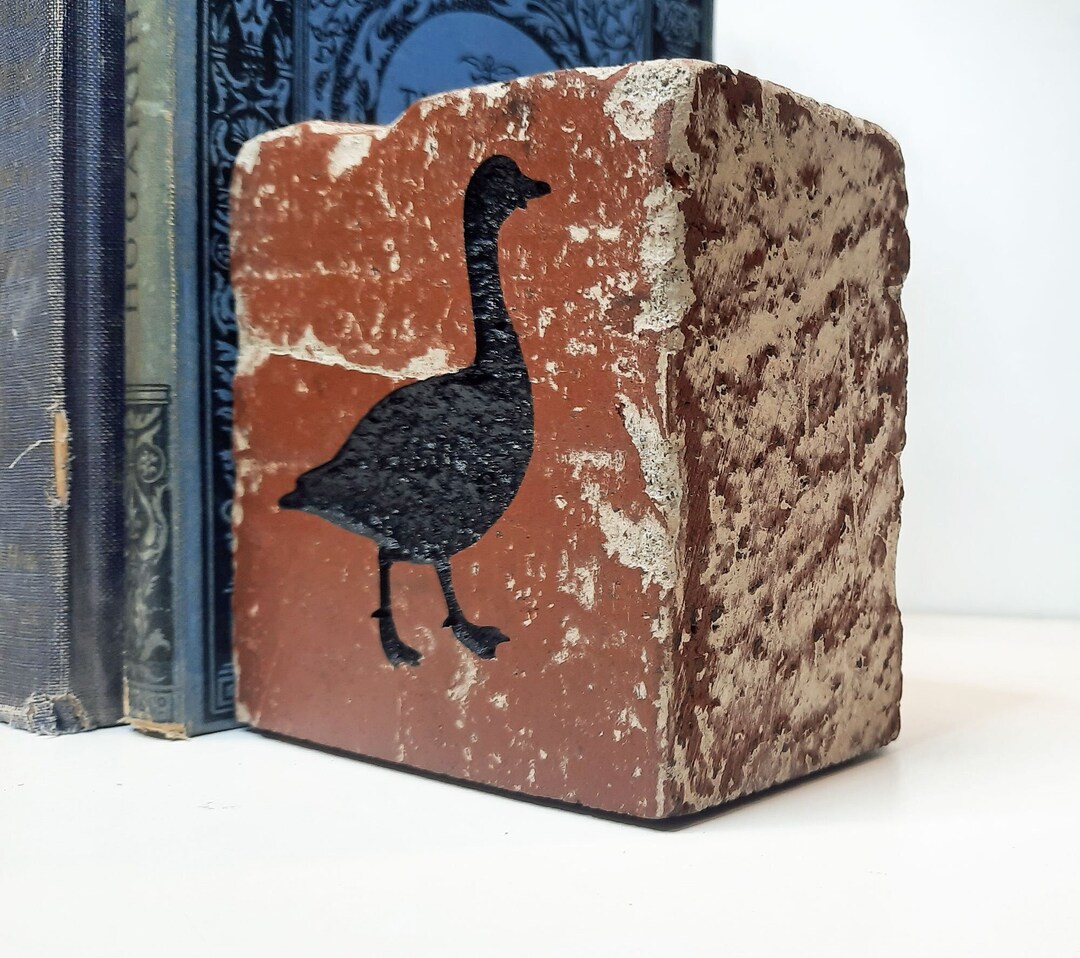 Goose Silhouette Engraved Brick Bookend for the Farm House - Etsy