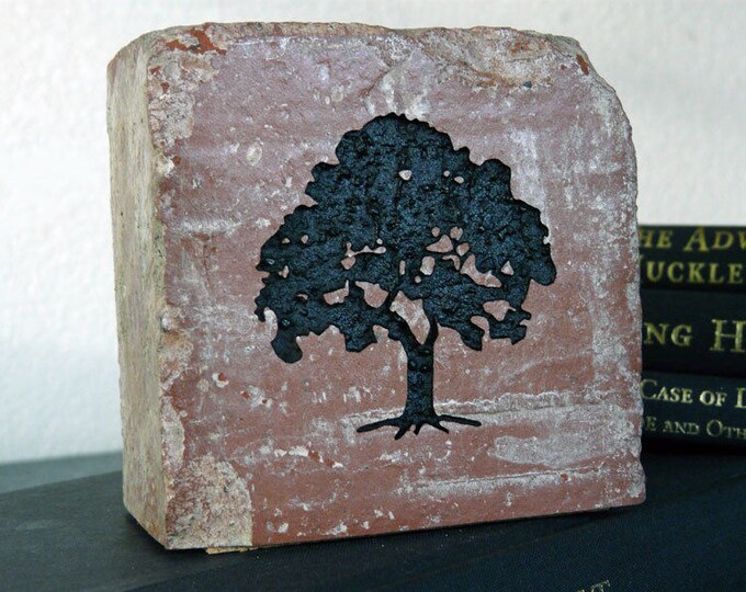 Tree of Life Engraved Half Red Brick Bookend - Etsy
