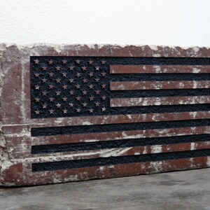 United States Flag Engraved Brick Bookend Home Decor - Etsy
