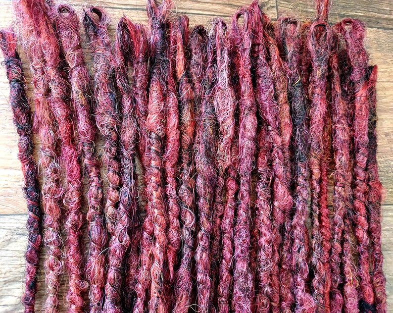 Se(single Ended) Fire Rune Dreads, Red Dread, Synthetic Dreads, Dread ...