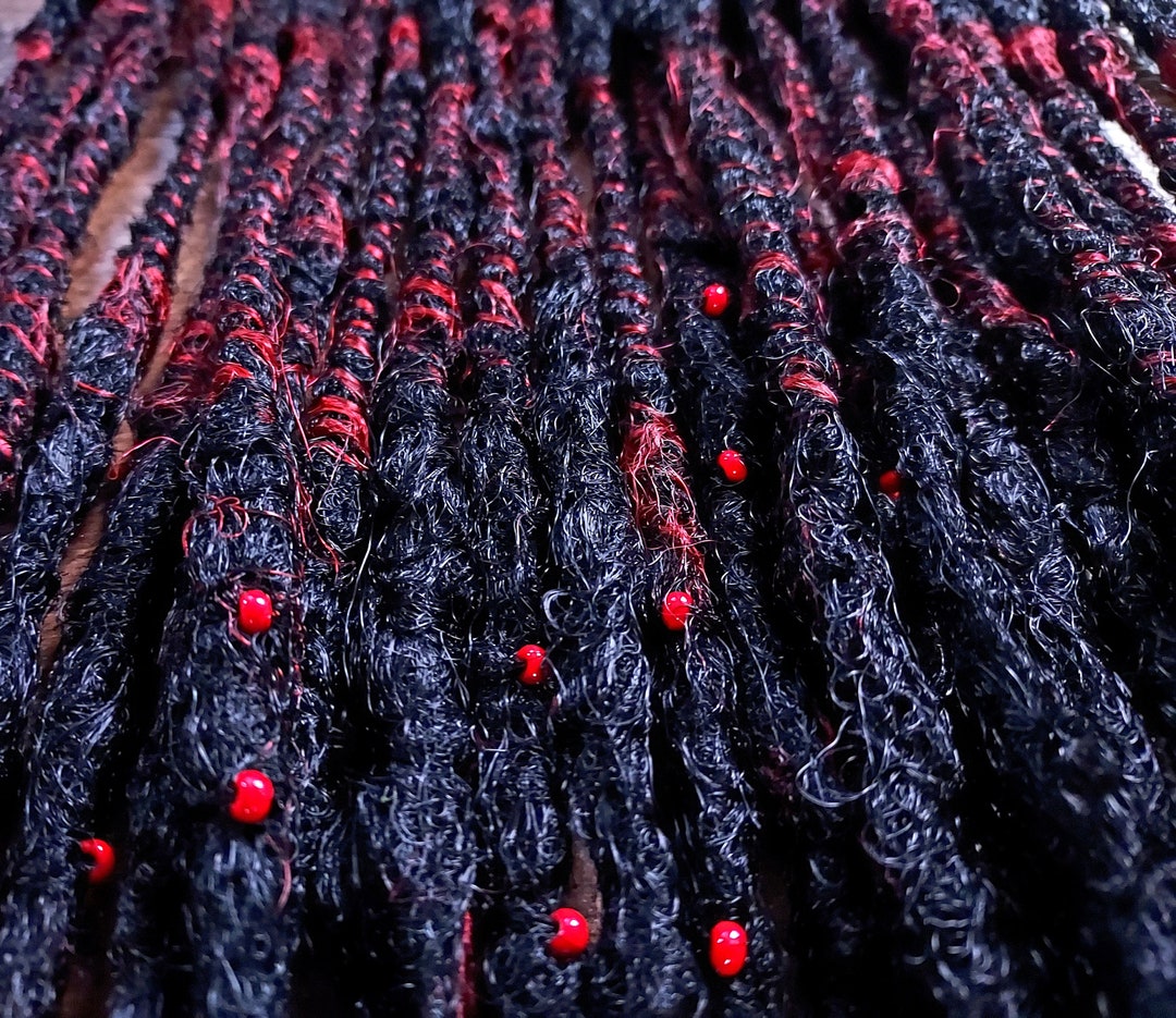 Sesingle Endedblack and Red Dreads, Black and Red Dreads, Wool, Spooky ...