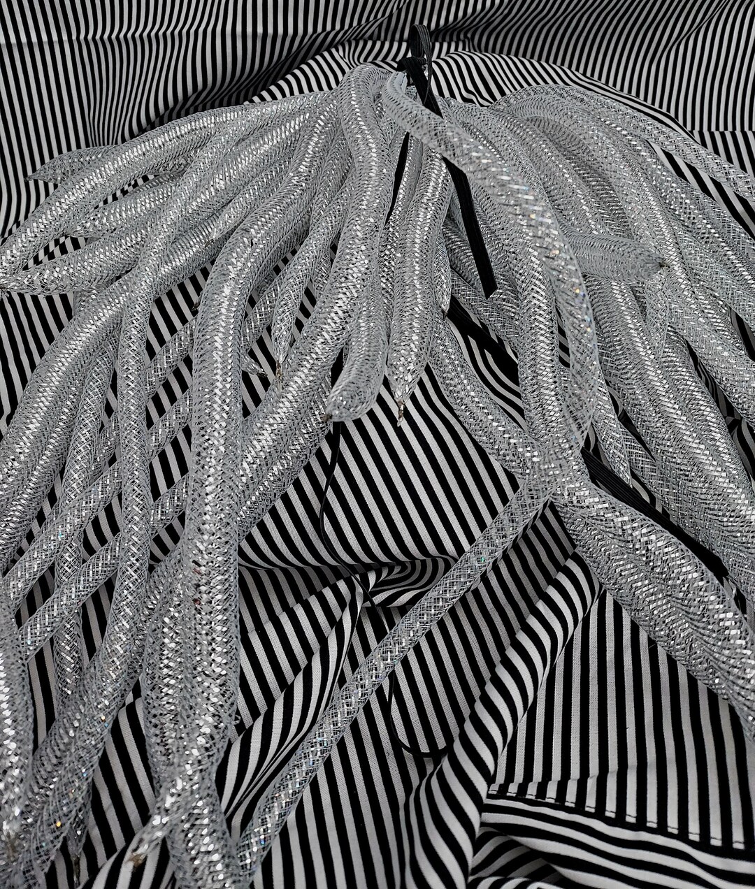 Pointed Cyber Lox Silver Chrome Hairfalls, Goth Hairfalls, Silver ...