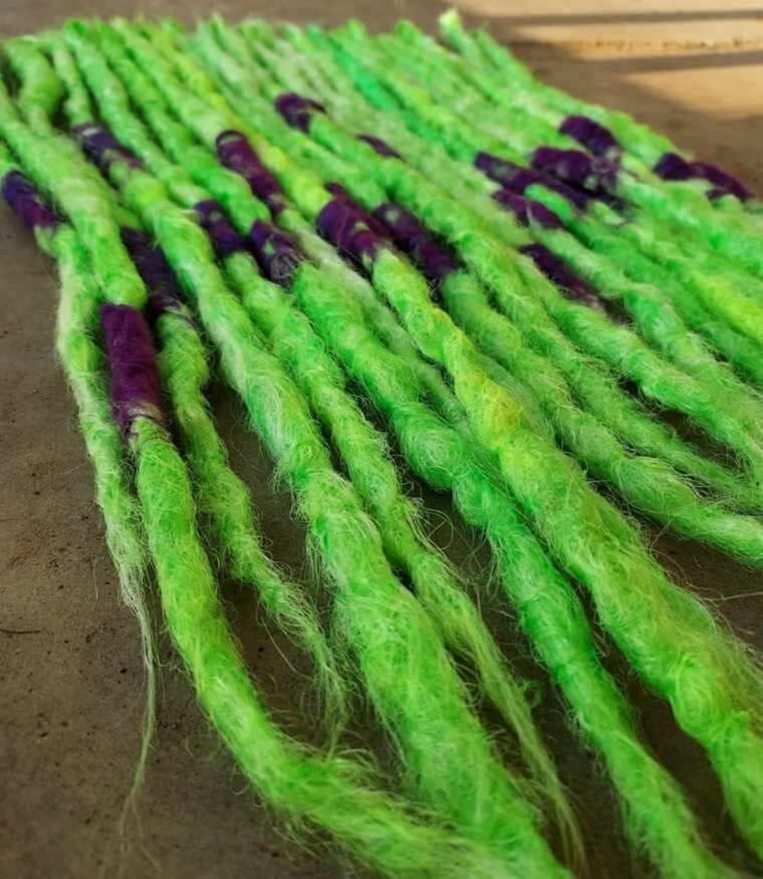 SE Neon Green and Purple Dreads, Halloween Dreads, Joker, Neon Dreads ...