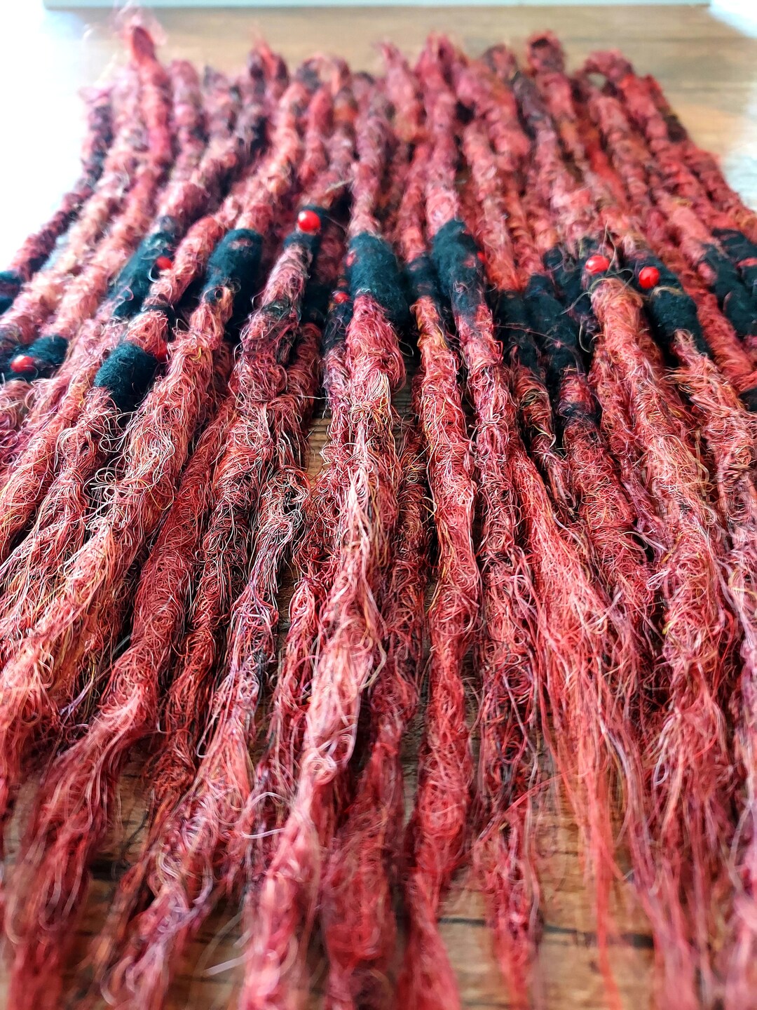 Se(single Ended) Fire Rune Dreads, Red Dread, Synthetic Dreads, Dread ...