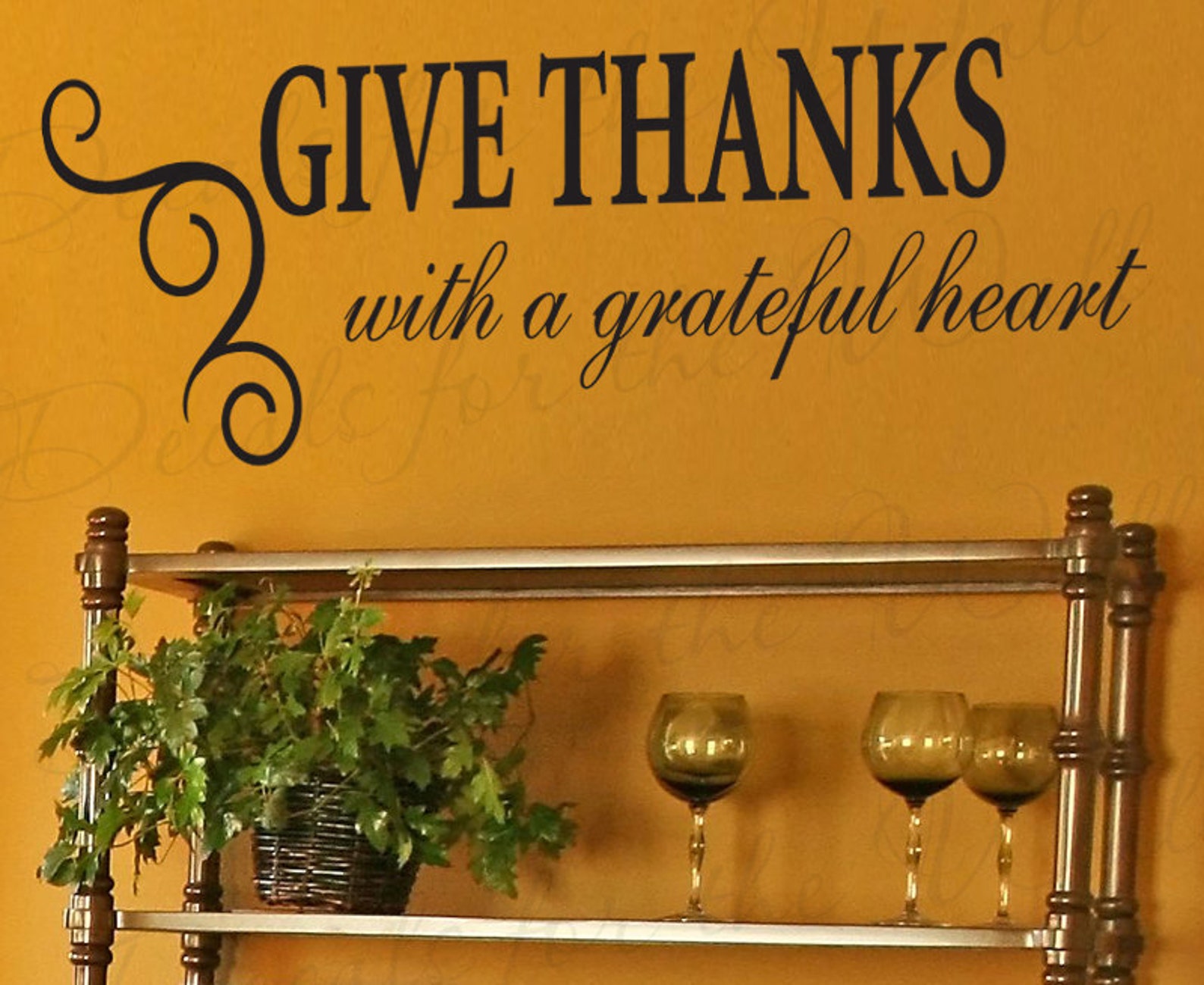 Give Thanks With Grateful Heart Kitchen Dining Room Home Religious ...