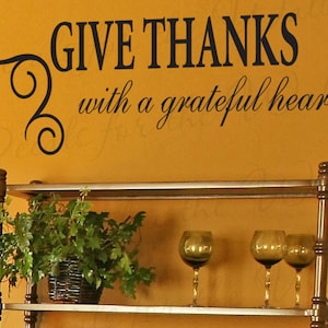 Give Thanks With Grateful Heart Kitchen Dining Room Home Religious ...