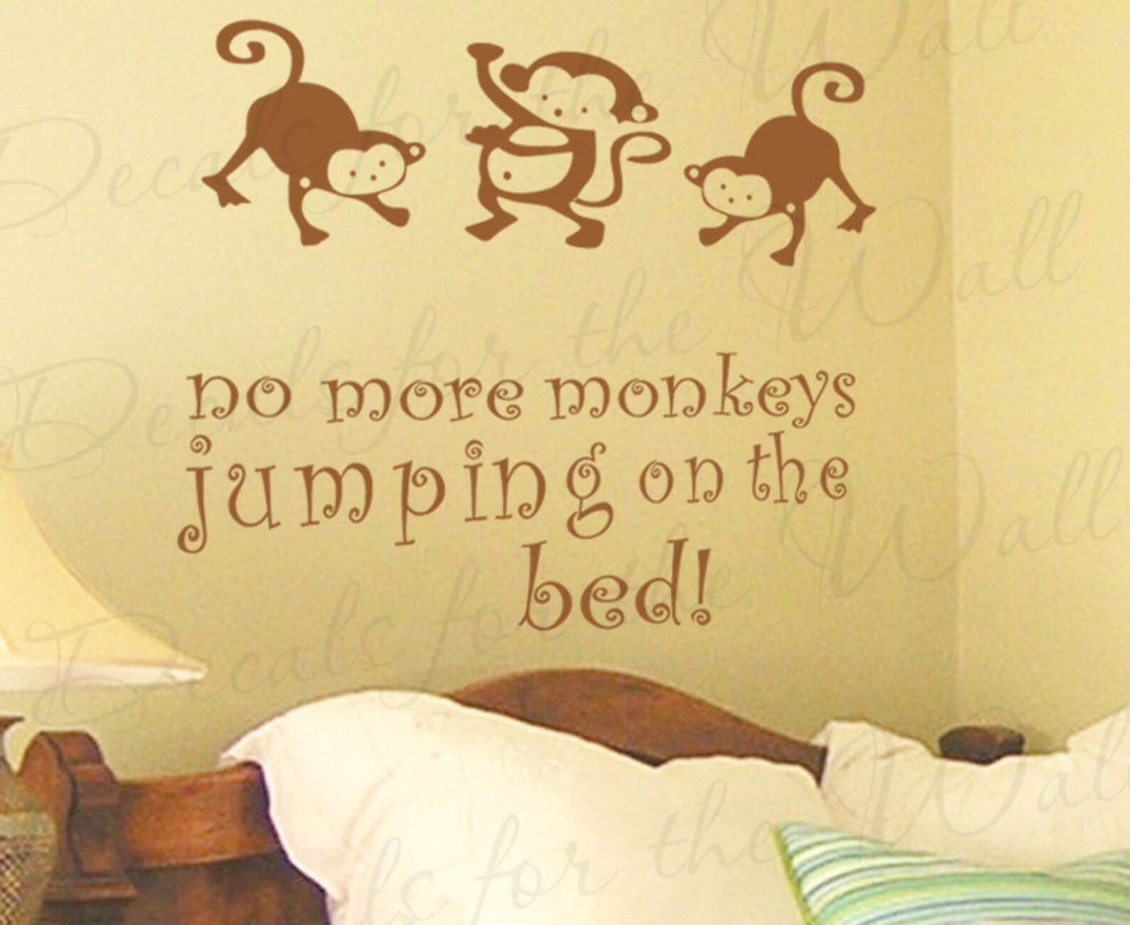 No More Monkeys Jumping on Bed Girl or Boy Room Kid Baby | Etsy