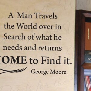A Man Travels World Over Search Home Family Inspirational Motivational Large Wall Decal Vinyl ...