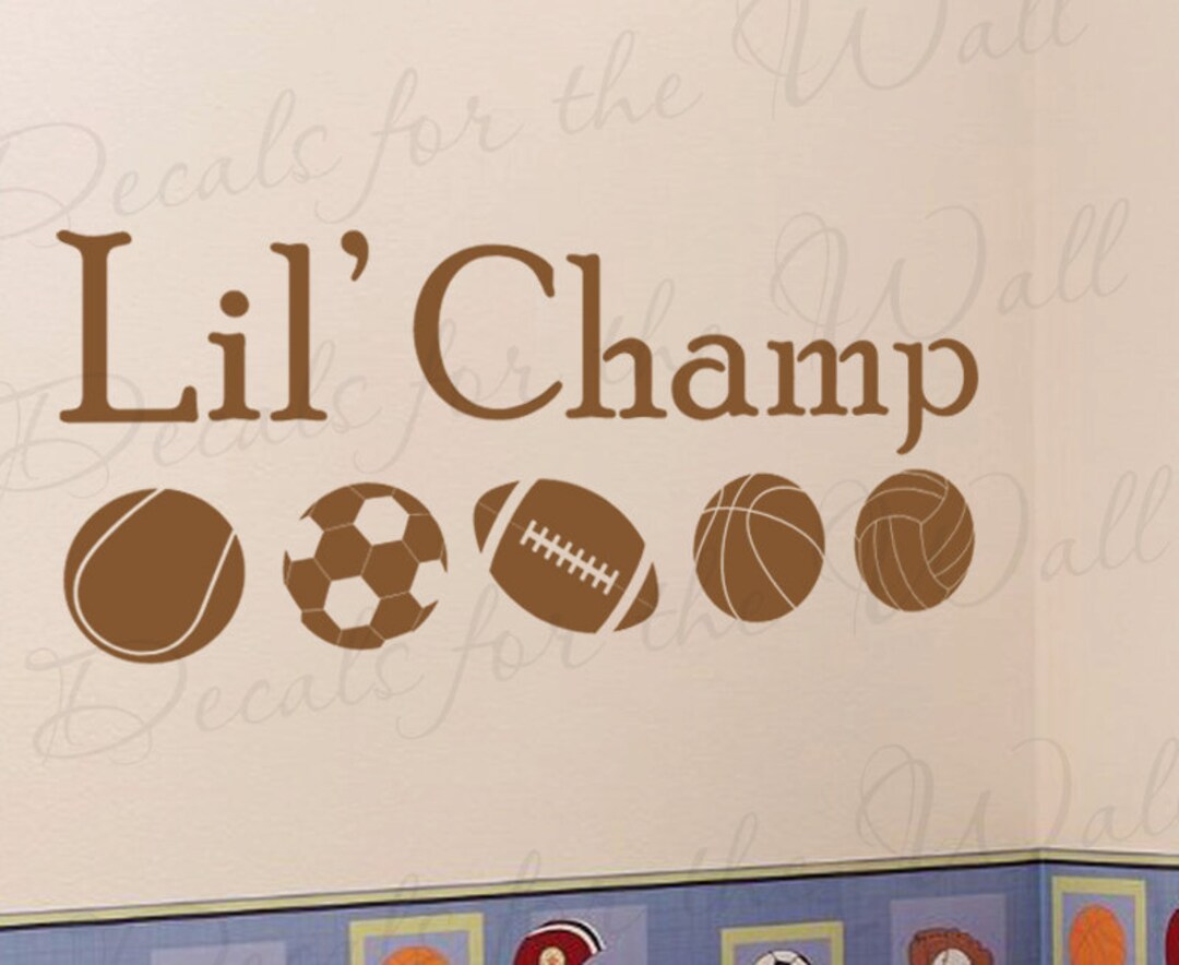 Lil Champ Little Boy Sports Room Kid Brothers Baby Nursery Wall ...