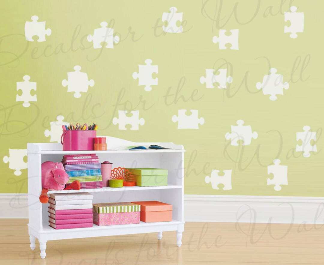 Puzzle Pieces Wall Mural Decals Vinyl Graphic Kids Boy Room Class ...
