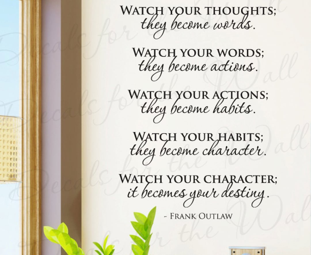 Frank Outlaw Watch Your Thoughts Inspirational Home Living Room ...
