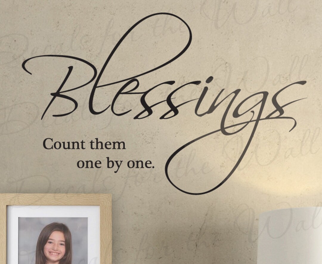 Blessings Count Them by One Inspirational Home Religious God Bible Wall ...