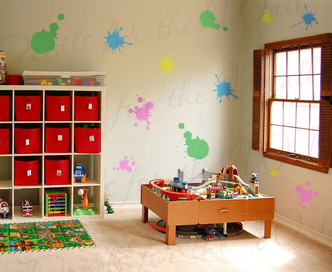 Paint Splatter Wall Mural Decals Vinyl Graphic Art Playroom Kids Room ...