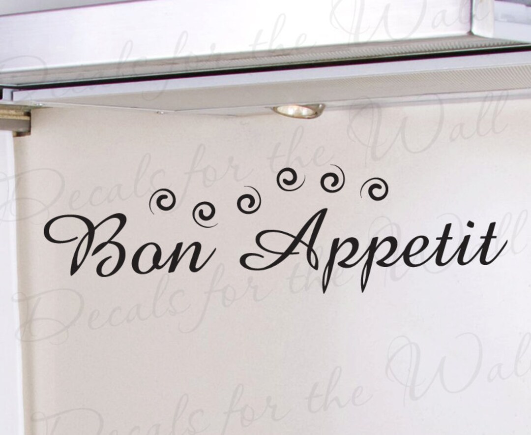 Bon Appetit French Kitchen Dining Room Decorative Vinyl Lettering Quote ...