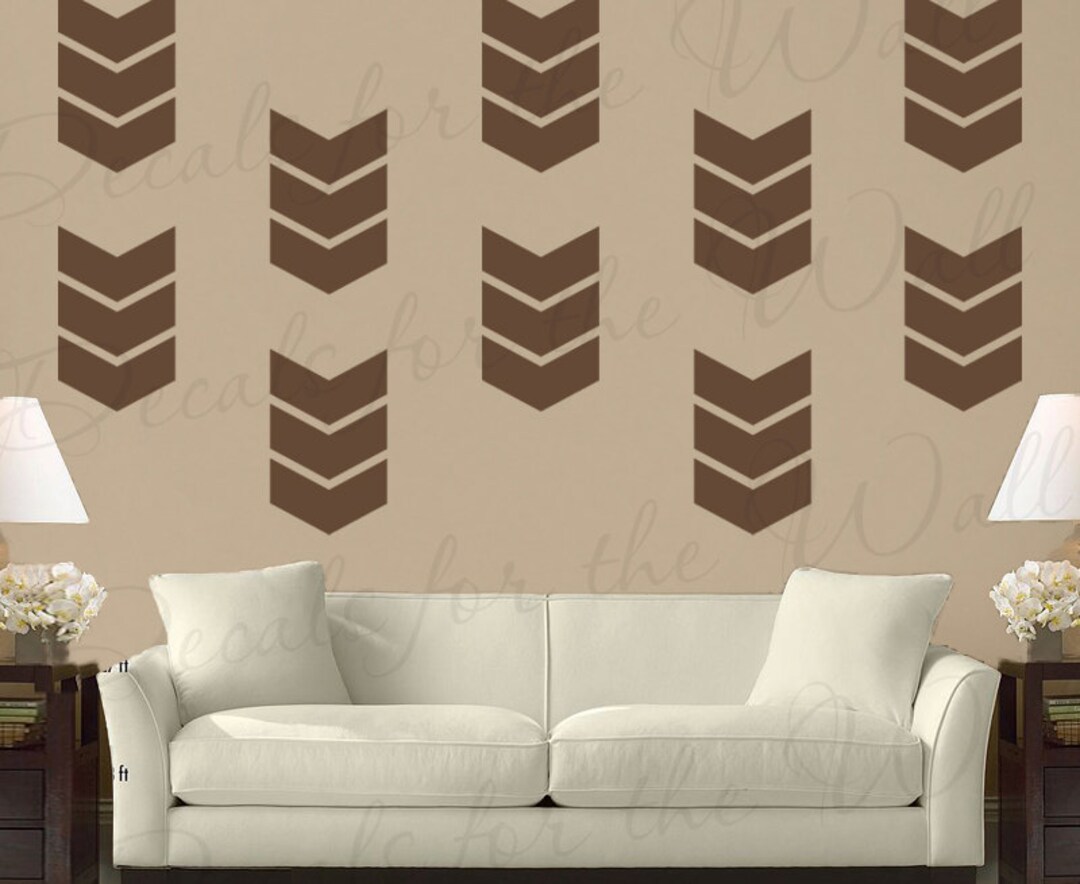 Chevron Stripes Wall Decal Vinyl Sticker Art Large Decoration Sign ...