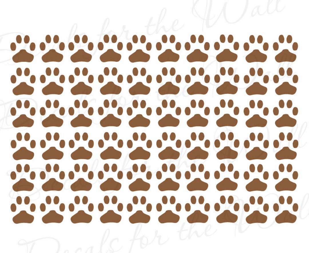 Paw Print Wall Mural Decals Vinyl Graphic Kids Room Nursery Playroom ...