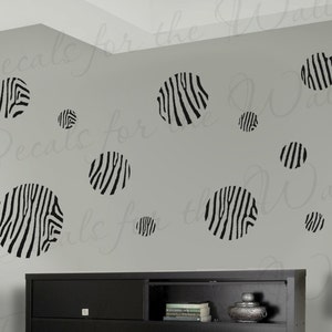 Zebra Pattern Circles Wall Decals Vinyl Graphic African Zebra Animal ...