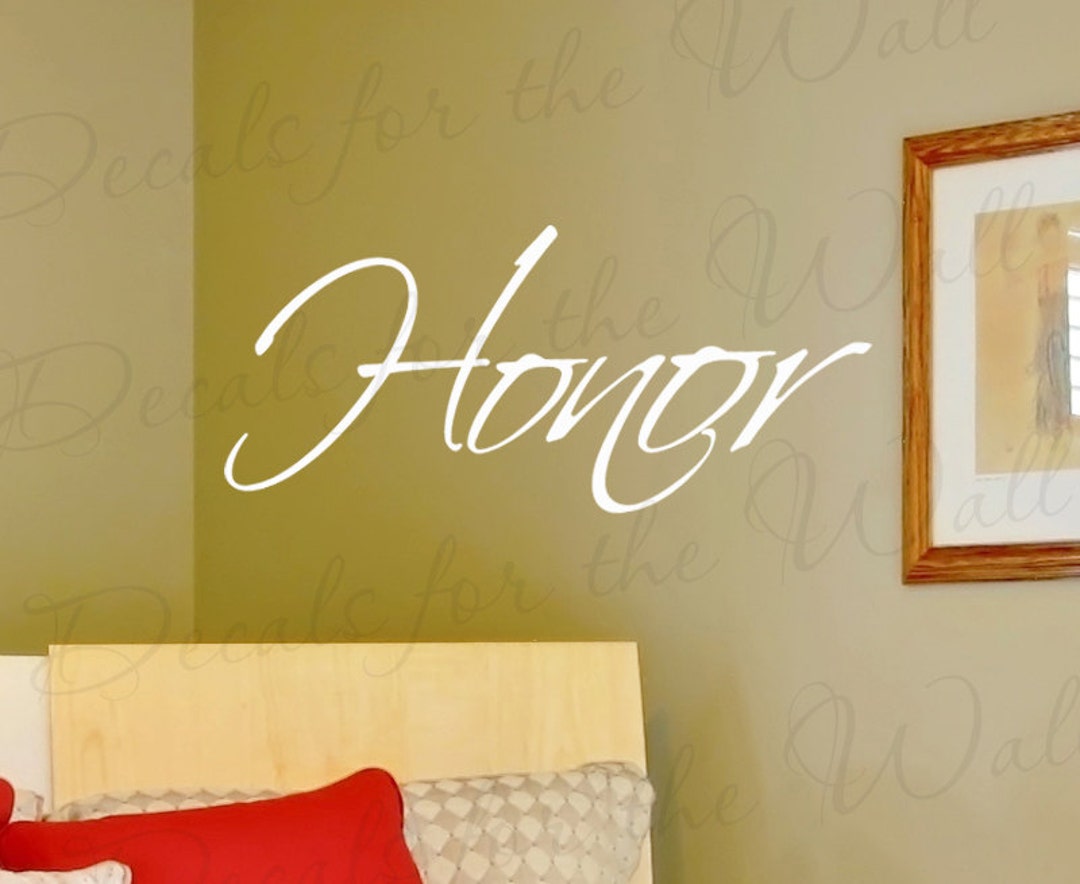 Honor Inspirational Home Living Room Religious God Character Vinyl Wall ...