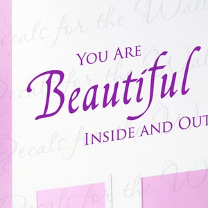 You Beautiful Inside and Out Inspirational Motivational Kid Large Wall ...