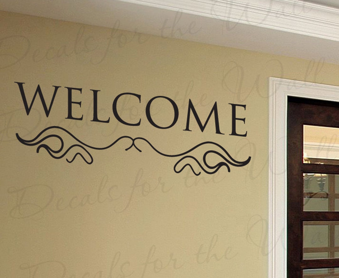 Welcome Entryway Entry Home Large Wall Decal Saying Decorative Vinyl ...