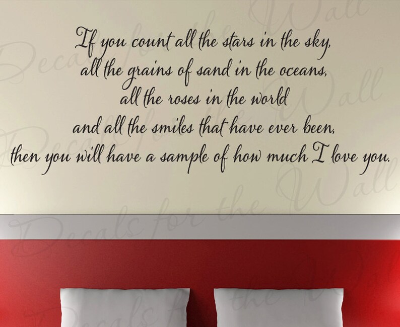 Count Stars I Love You Bedroom Family Wedding Marriage Large Wall ...
