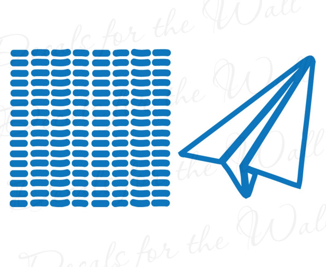 Paper Airplane Wall Decal Vinyl Graphic Mural Kids Nursery Room ...