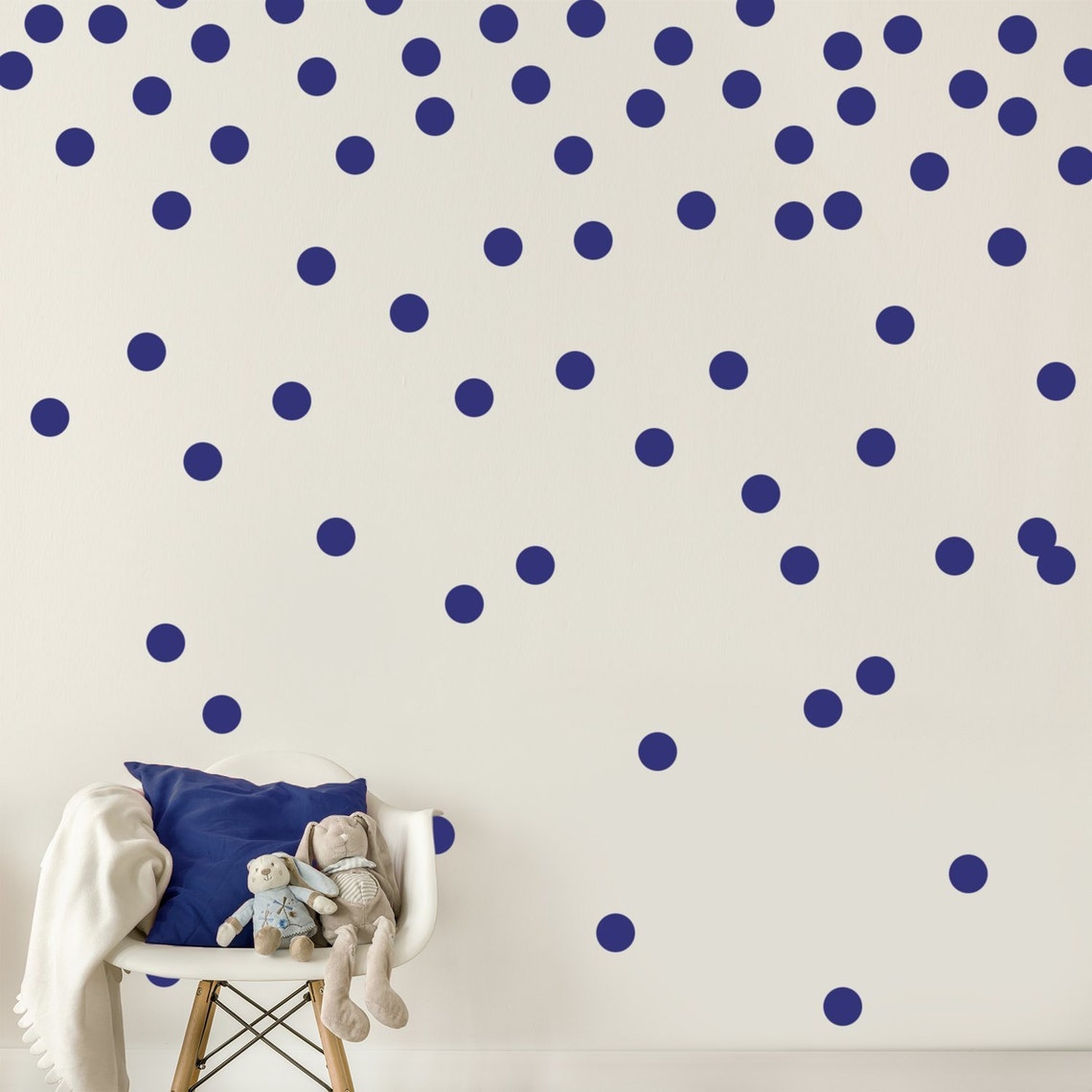 Dark Blue Wall Decal Dots 200 Decals 2'' Inch | Etsy