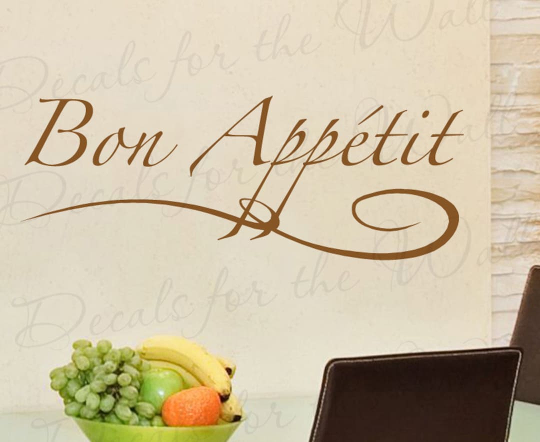 Bon Appetit French Kitchen Dining Room Home Large Wall Decal Decorative ...