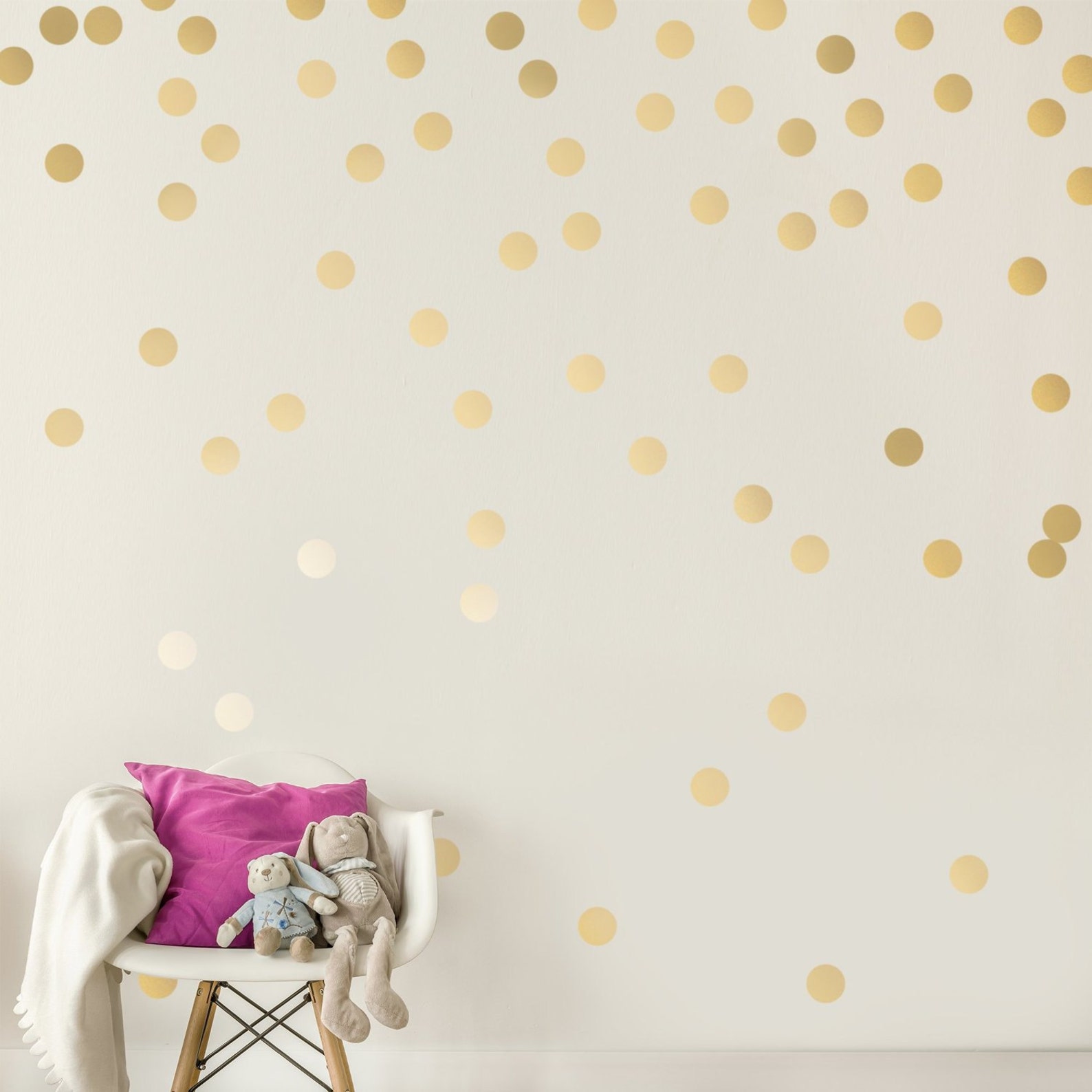 Gold Wall Decal Dots (200 Decals) - 2'' Inch Vinyl Graphic Shapes Kids ...