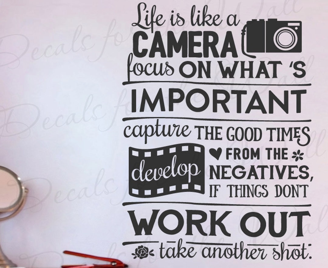 Life is Like Camera Focus Important Capture Good Times Develop Negative ...