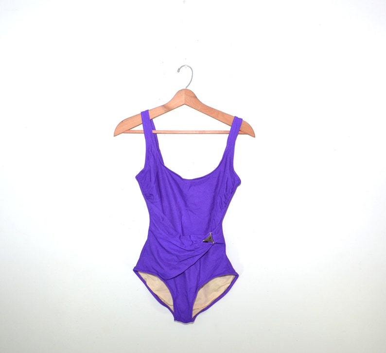 Purple Swimsuit Purple Bathing Suit One Piece Swimsuit Vintage Bathing ...